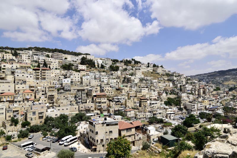 Silwan District of East Jerusalem. Stock Image - Image of district ...