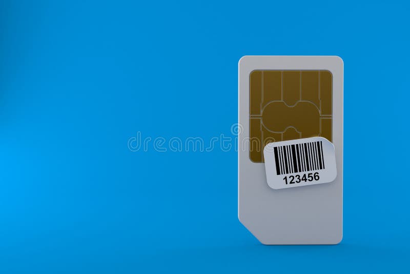 SIM Card with Barcode Sticker Stock Illustration - Illustration of ...