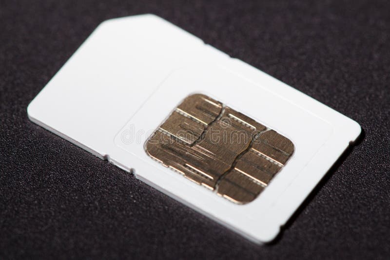 Sim Card on Black Background Stock Image - Image of connection, card ...