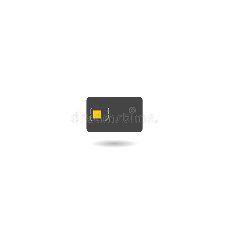 Sim Card with Carrier Icon with Shadow Stock Illustration ...