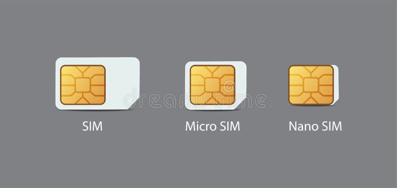 Sim Card. Chip of Sim Card, Micro and Nano Sim Stock Vector ...
