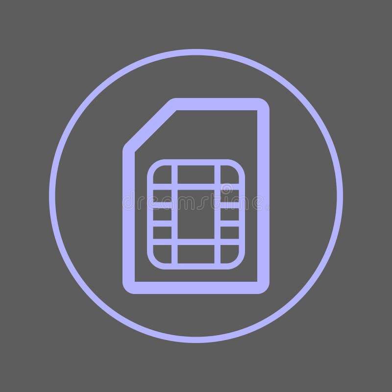 Sim Card Circular Line Icon. Round Colorful Sign. Flat Style Vector ...