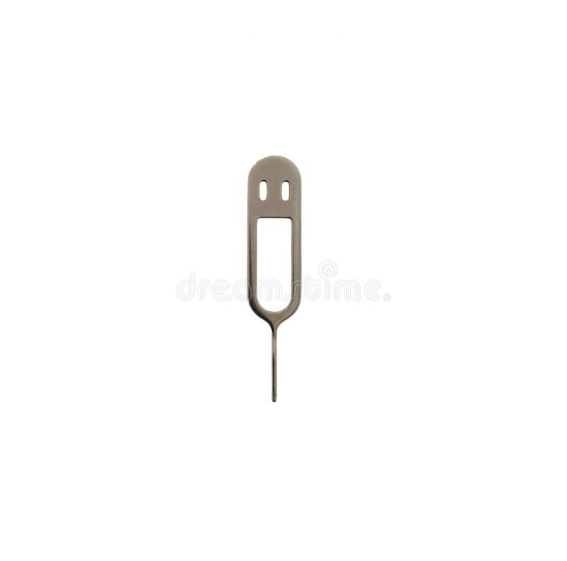 SIM Card Extraction Pin Isolated on White Background Stock Image ...