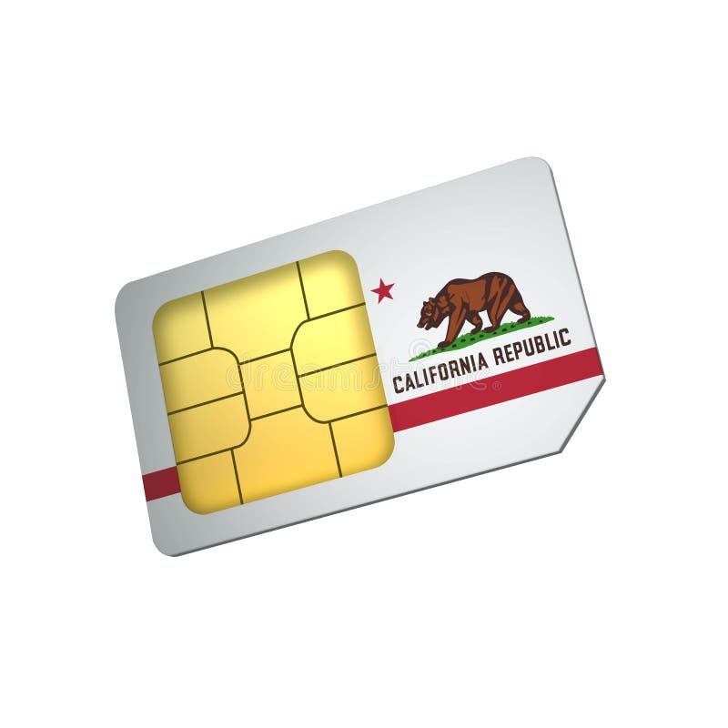 SIM Card with Flag of California a Concept of California Mobile ...