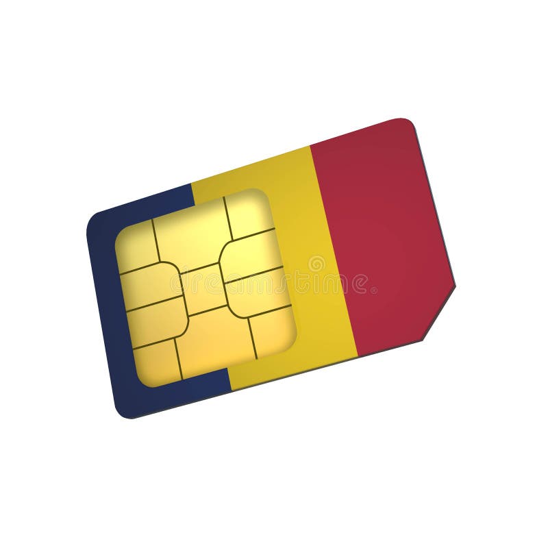 Chad Mobile Operator. SIM Card with Flag. Vector Illustration. Stock ...