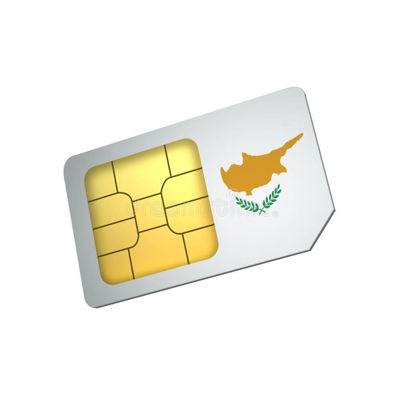 Cyprus Mobile Operator. SIM Card with Flag. Vector Illustration. Stock ...