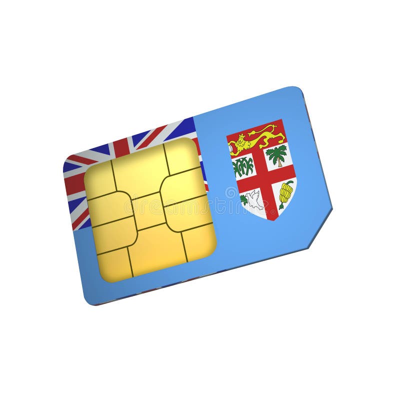 Fiji Mobile Operator. SIM Card with Flag. Vector Illustration. Stock ...