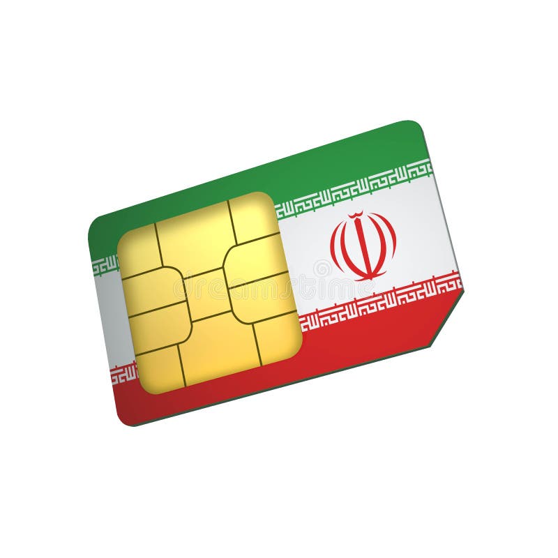 Iran Mobile Operator. SIM Card with Flag. Vector Illustration. Stock ...