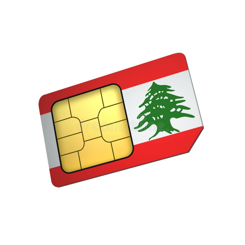Lebanon Mobile Operator. SIM Card with Flag. Vector Illustration. Stock ...