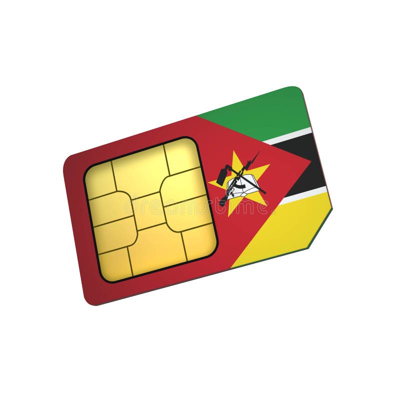 Mozambique Mobile Operator. SIM Card with Flag. Vector Illustration ...