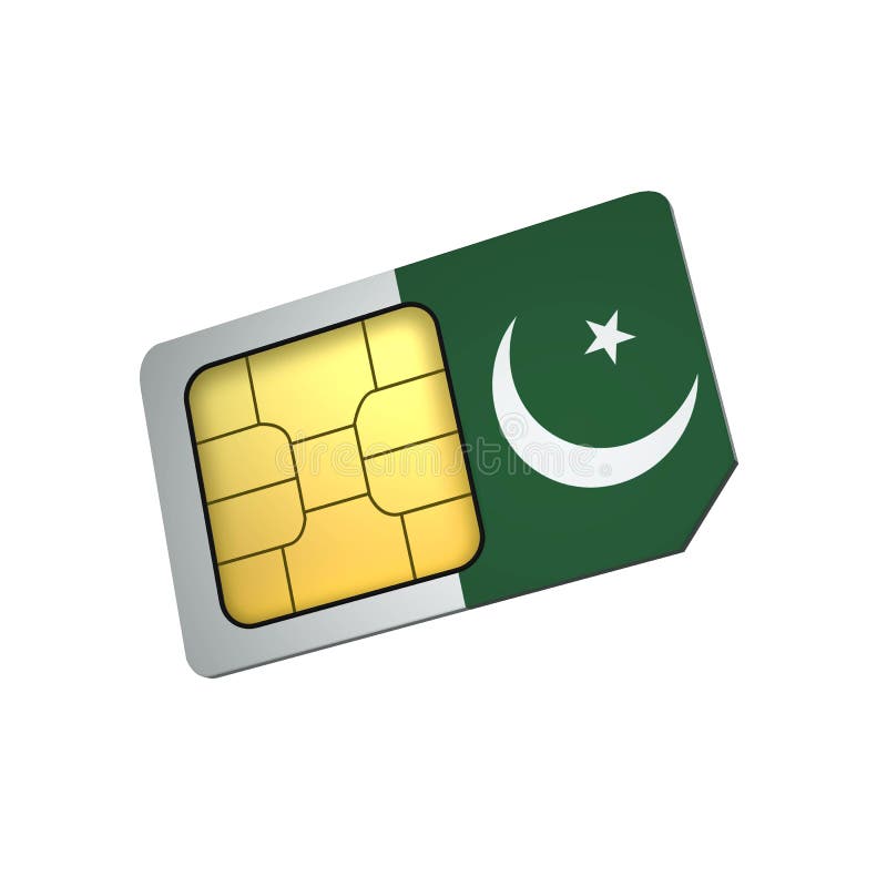 Pakistan Mobile Operator. SIM Card with Flag. Vector Illustration ...