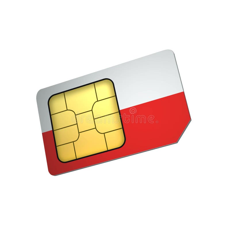 Poland Mobile Operator. SIM Card with Flag. Vector Illustration. Stock ...