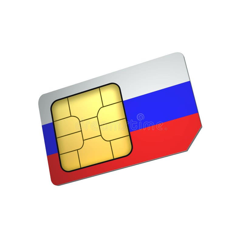 Russia Mobile Operator. SIM Card with Flag. Vector Illustration. Stock ...