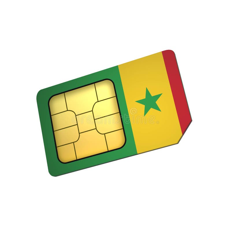 Senegal Mobile Operator. SIM Card with Flag. Vector Illustration. Stock ...