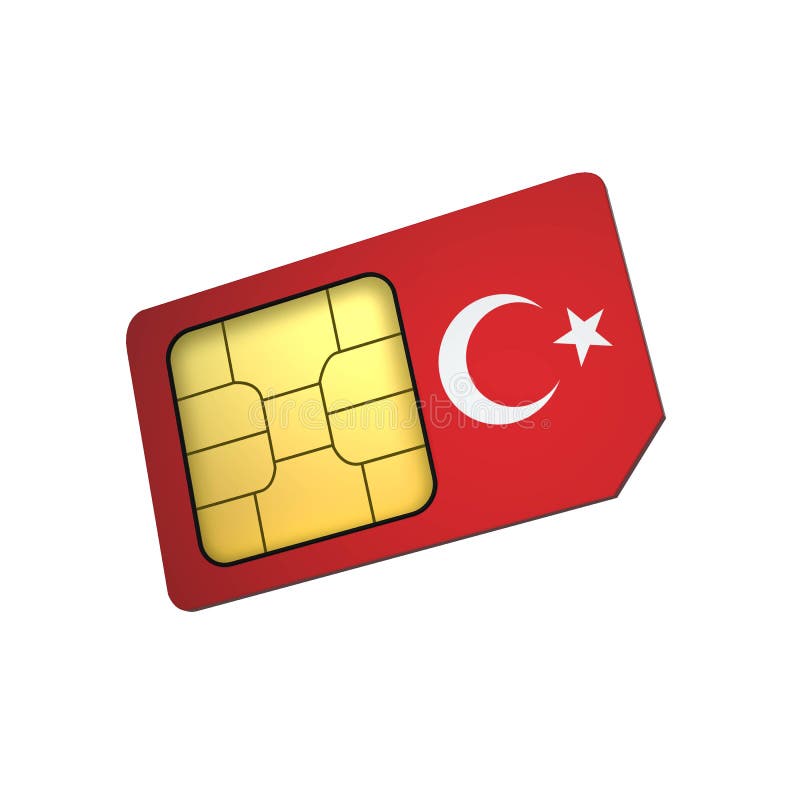 Turkey Mobile Operator. SIM Card with Flag. Vector Illustration. Stock ...