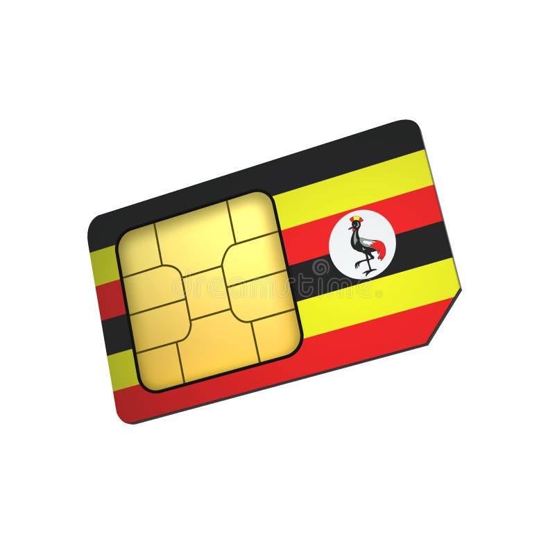 SIM Card with Flag of Uganda a Concept of Uganda Mobile Operator Stock ...