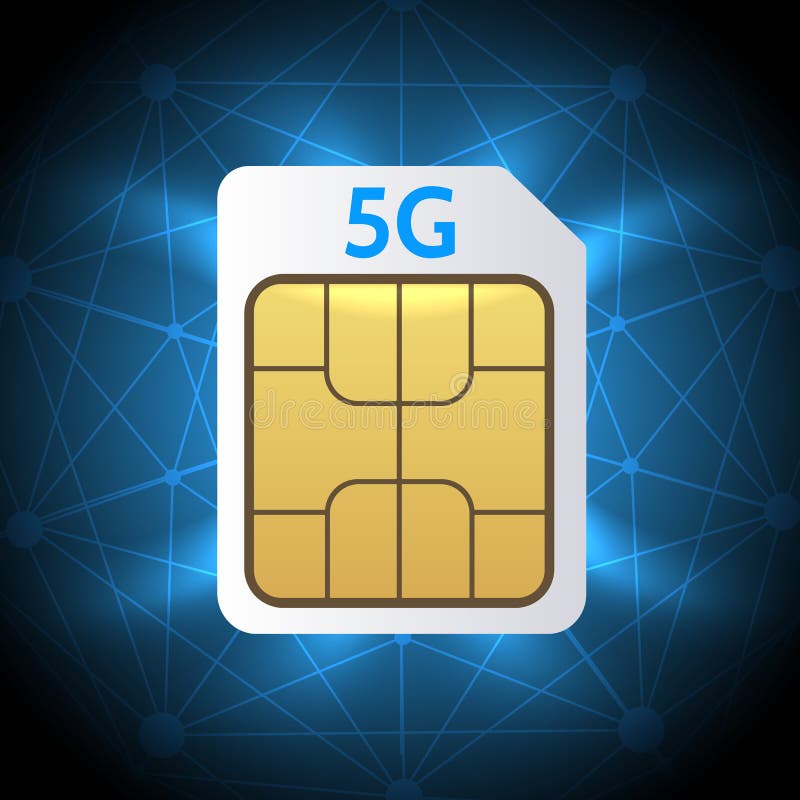 5G SIM card stock illustration. Illustration of computer - 108740854