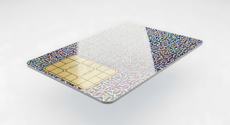 SIM Card with a Holographic Surface Featuring a Geometric Pattern of ...