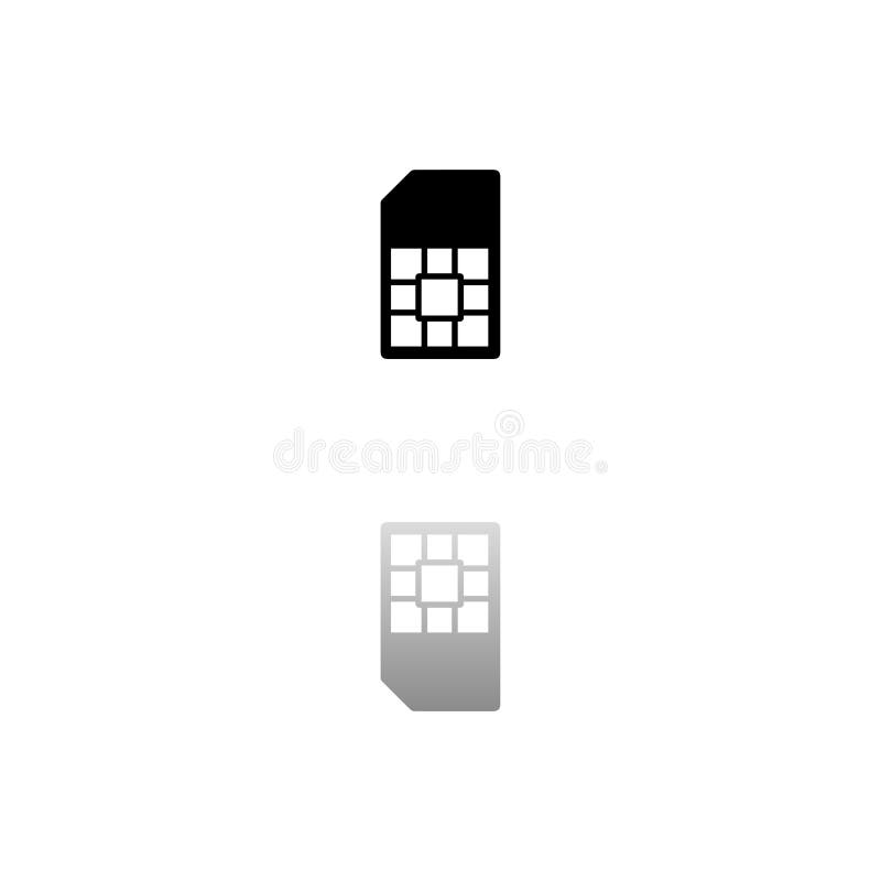 SIM card icon flat stock vector. Illustration of equipment - 146614016
