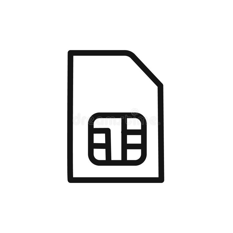 Sim Card Icon Linear Vector Graphics Sign Stock Vector - Illustration ...