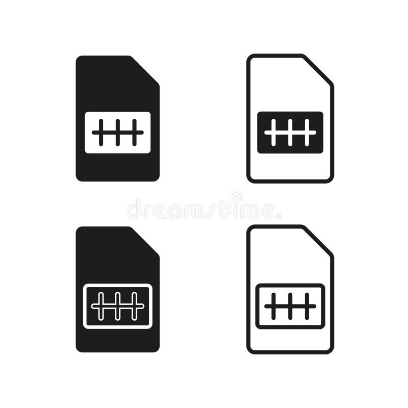 SIM Card Icon. Mobile Chip Symbol. Telecommunications Vector Graphic ...