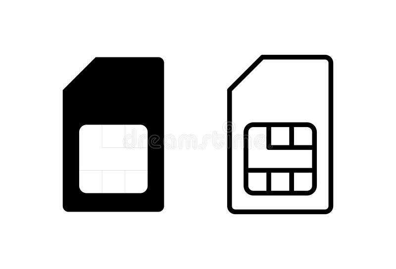 Sim Card Icon . Dual Sim Card Icon Vector Stock Vector - Illustration ...