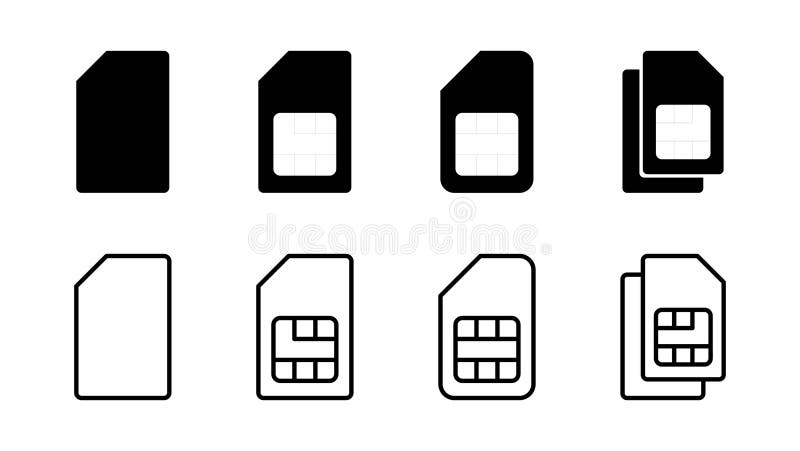 Sim Card Icon . Dual Sim Card Icon Vector Stock Vector - Illustration ...