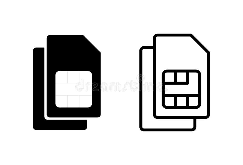 Sim Card Icon . Dual Sim Card Icon Vector Stock Vector - Illustration ...