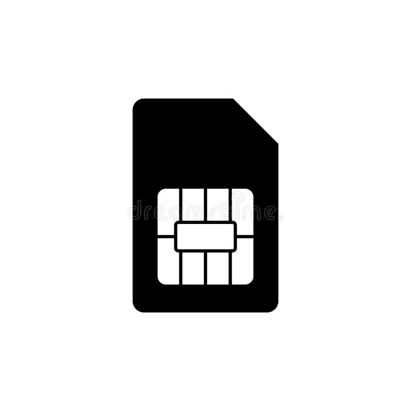 Sim Card Icon Vector Isolated on White Background. Mobile Slot Icon ...