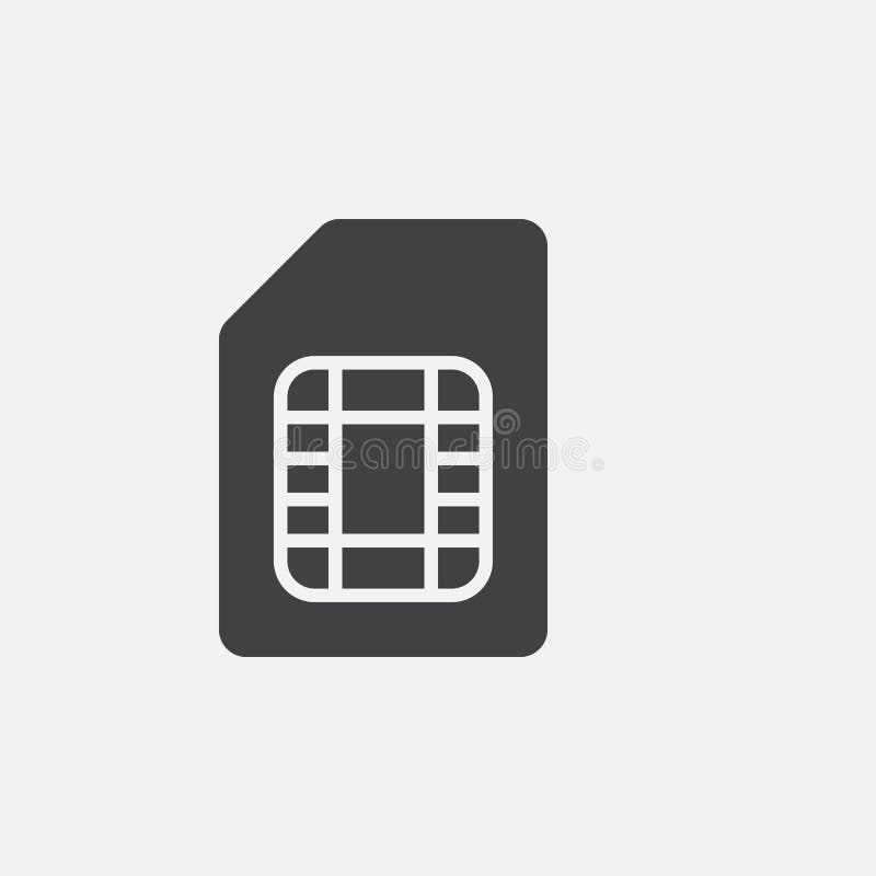 Sim Card Icon, Vector Logo Illustration, Pictogram Isolated on White ...