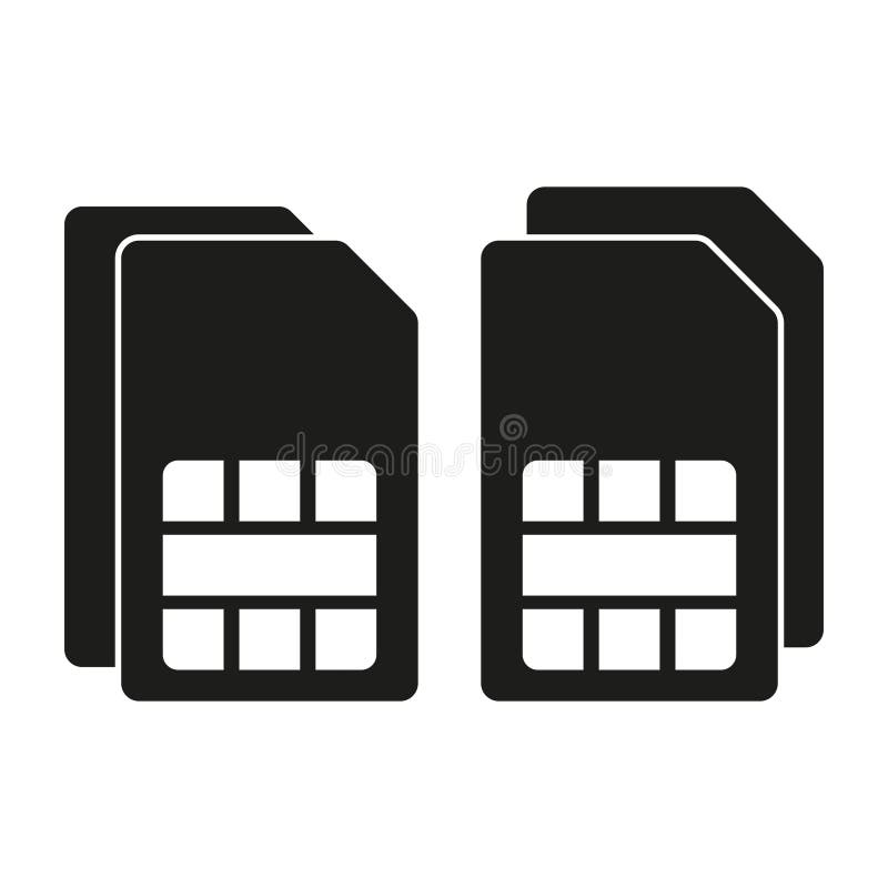 SIM Card Icons. Mobile Network Symbol. Simple Vector Art Stock Vector ...