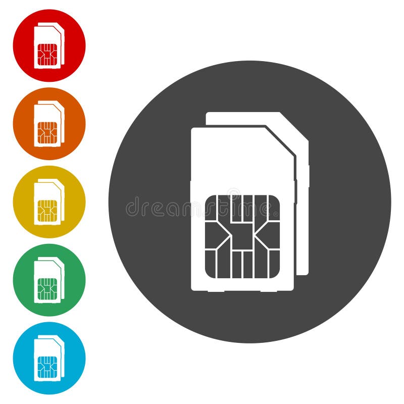 SIM card icons set stock vector. Illustration of icon - 134776959