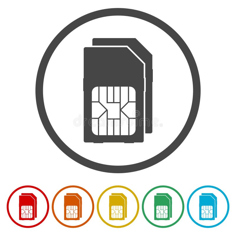 SIM card icons set stock vector. Illustration of icon - 134776959