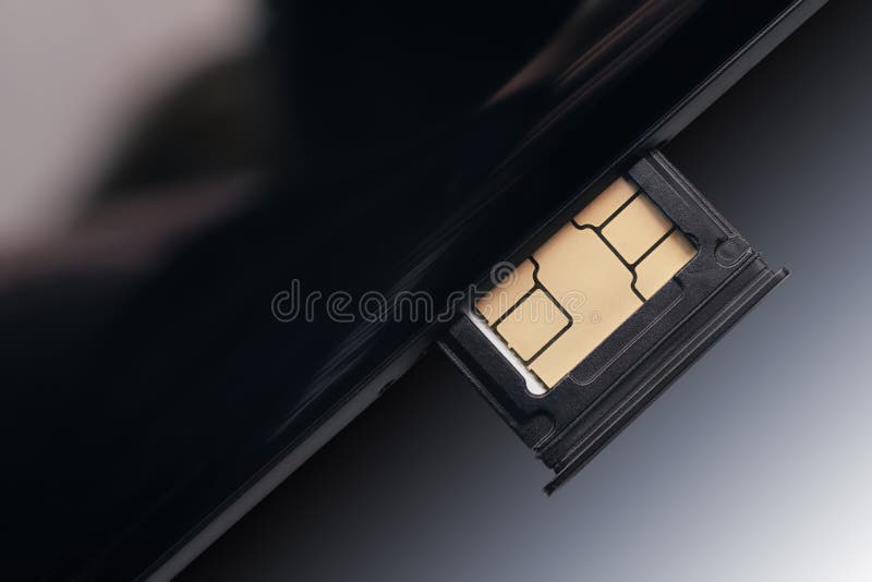 SIM Card Inserted in Smart Phone Close Up Stock Image - Image of micro ...