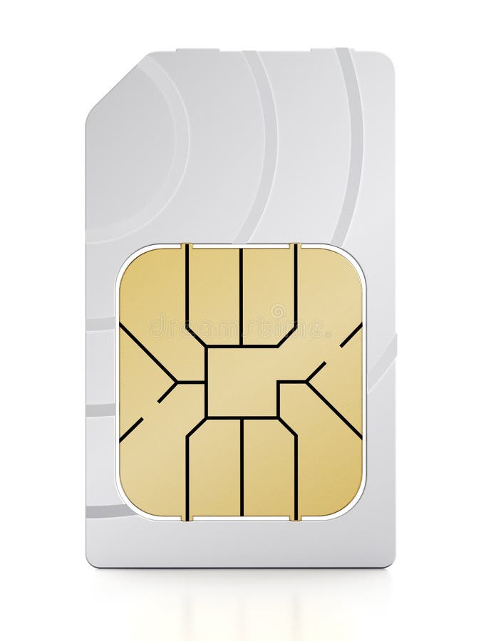 Gold Sim Card Chip Isolated on White Background Stock Illustration ...