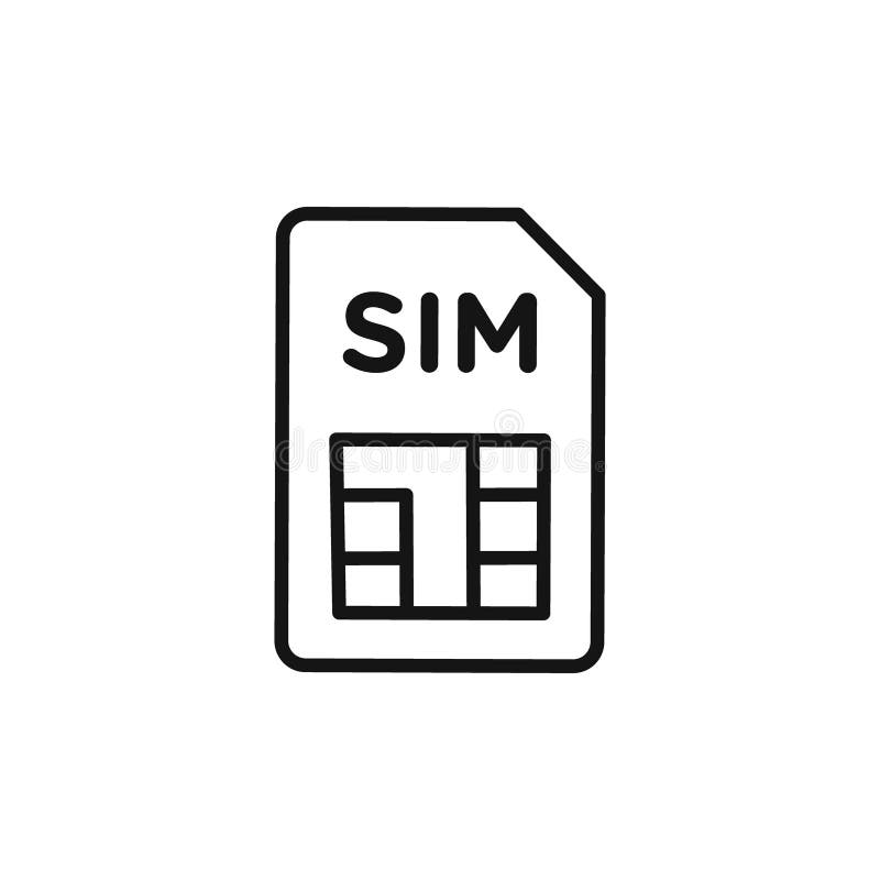 Sim Card Logo Sign Vector Outline Stock Vector - Illustration of ...