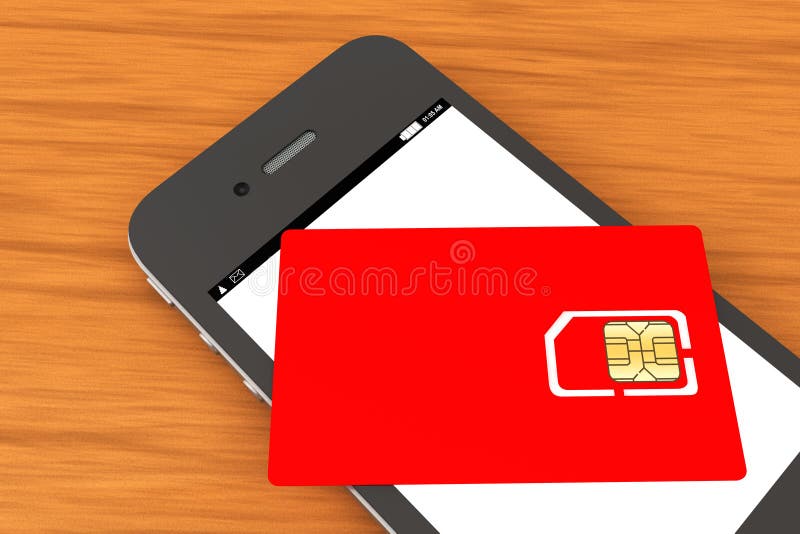 SIM card and mobile phone stock illustration. Illustration of object ...