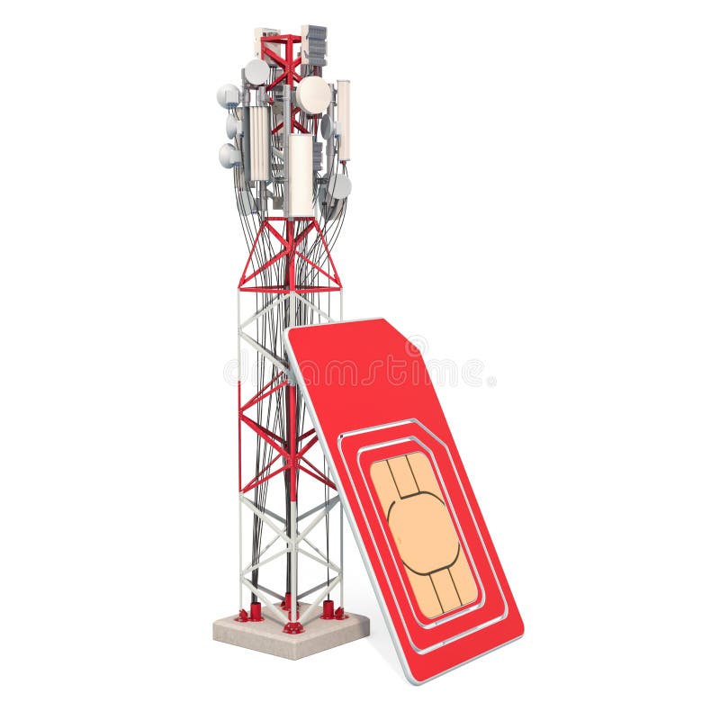 Mobile Tower with Cellular Phone Antennas. 3D Rendering Stock ...
