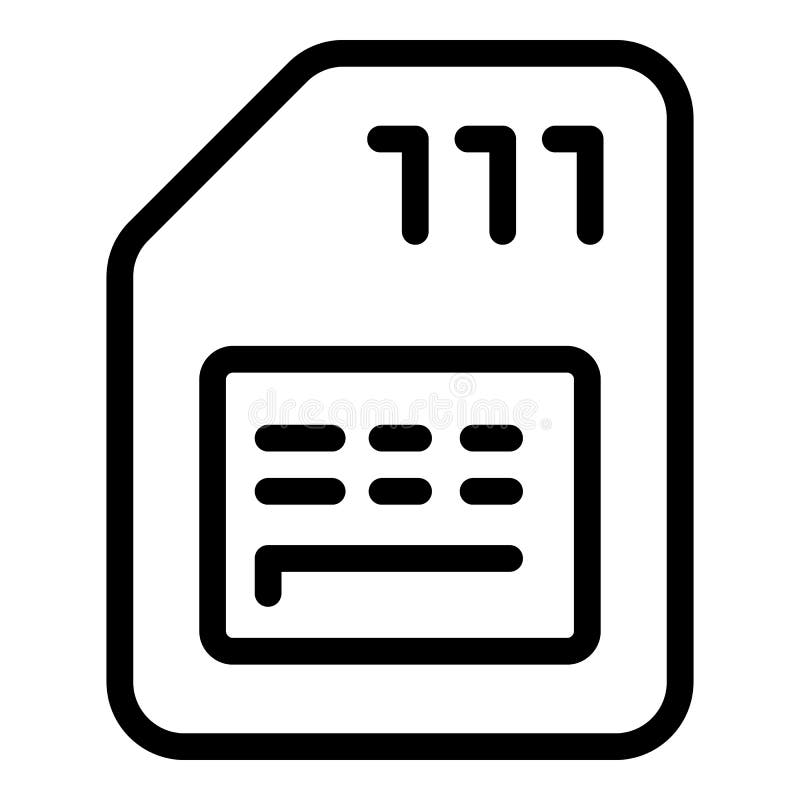 Sim Card Overview Icon Outline Vector. Data Result Stock Illustration ...