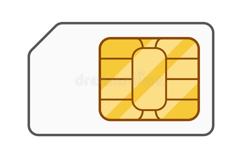 Sim Card, Prominently Displaying Its Internal Chip Scheme Isolated on ...