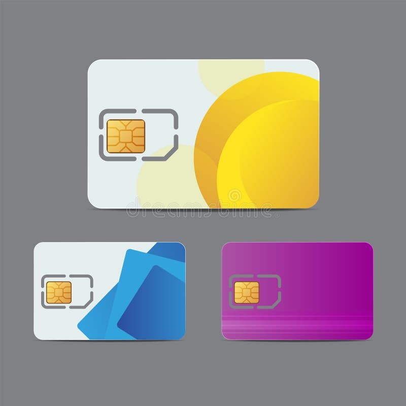 Sim Card. Realistic Plastic Card of Cellular Connection Mock Up Stock ...