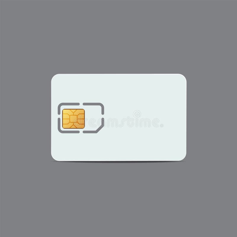 Sim Card. Realistic Plastic Card of Cellular Connection Mock Up Stock ...