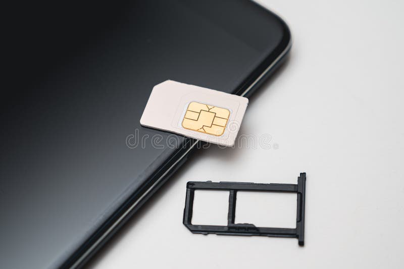 SIM Card Replacement in the Phone. Mobile Simcard Stock Photo - Image ...