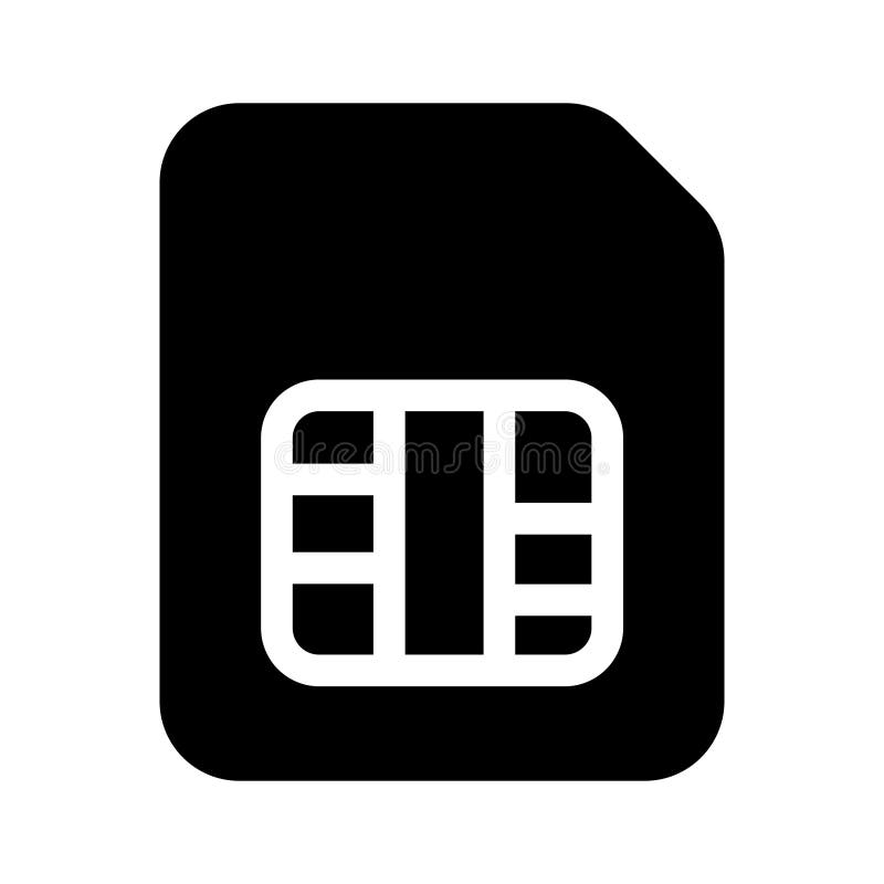 SIM Card stock vector. Illustration of black, data, symbol - 340085074