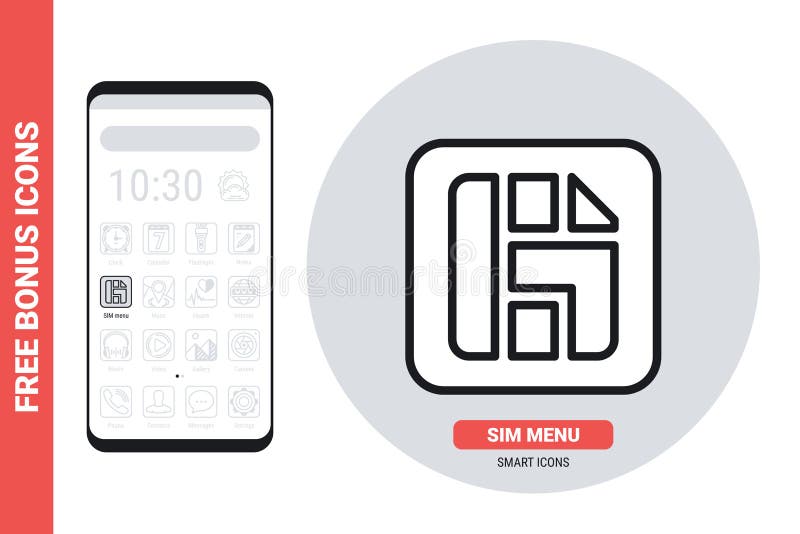 Sim Card or Sim Menu Application Icon for Smartphone, Tablet, Laptop or ...