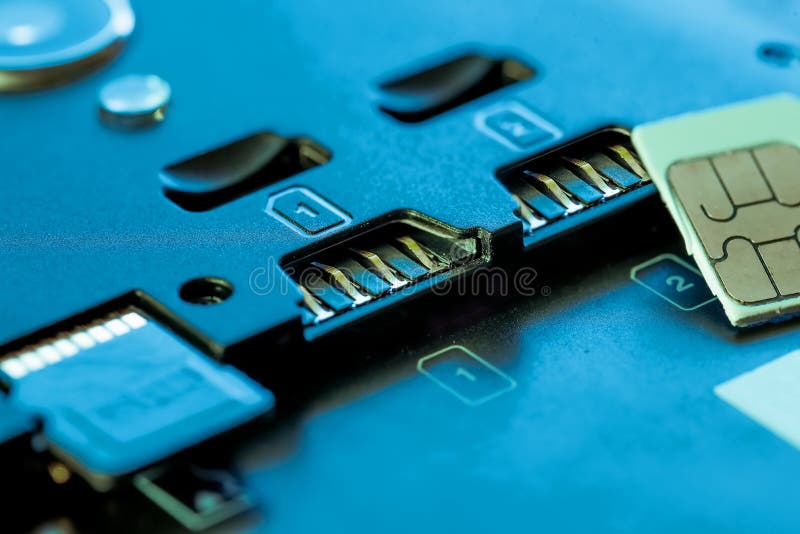 SIM Card Slot with Micro SIM Card. Concept of Exchanging New Phone ...