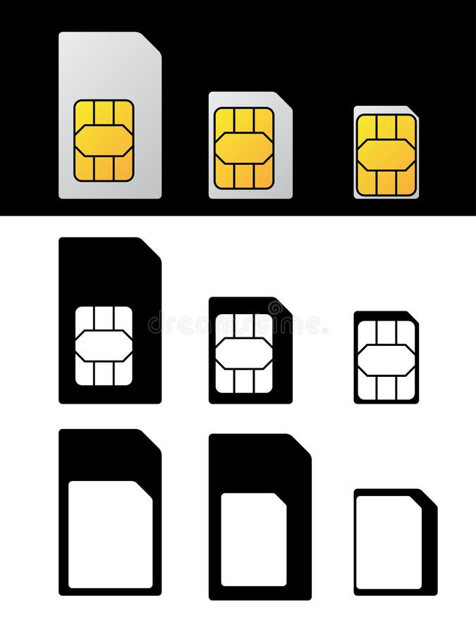 Sim Card Standard Micro Nano Adapter Stock Vector - Illustration of ...