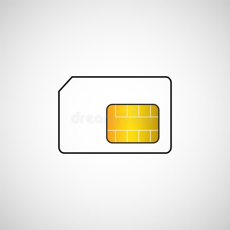 Sim Card Symbol, Icon. Flat Vector Stock Vector - Illustration of ...