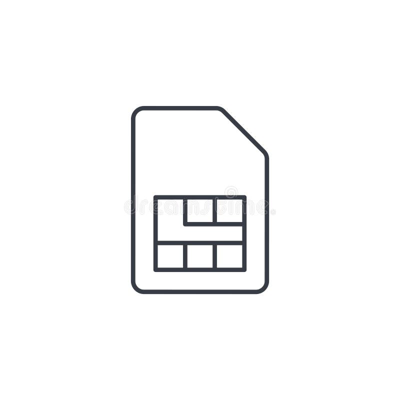 SIM Card Thin Line Icon. Linear Vector Symbol Stock Vector ...