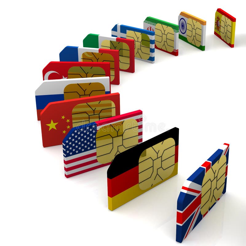 SIM-card of the Various States Stock Illustration - Illustration of ...